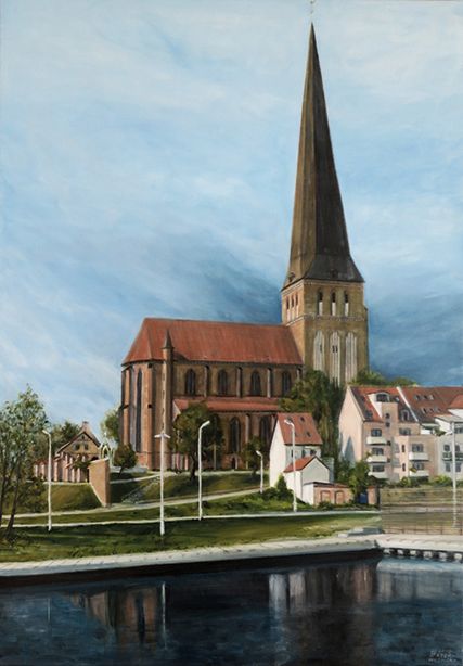 7 teiliger Bilderzyklus Rostock Petrikirche / Acrylbilder : Malerei und ...